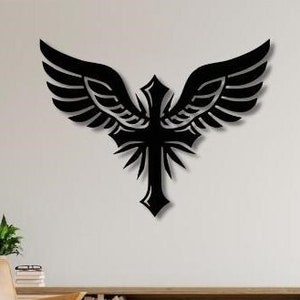 Cross Wings Dxf , Svg ,png,files, Cross , Wings , Angel ,religion ...