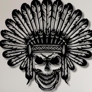 Indian Skull Dxf , Svg , Png , Files , Native , American , Indian ...