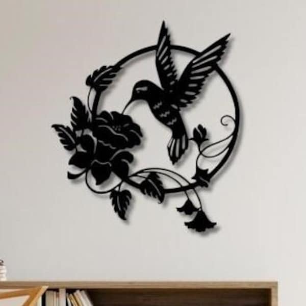 Laser Art Hummingbird and Flower - Etsy