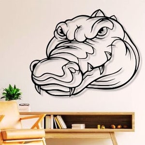 Alligator Dxf Svg Png Files , Alligator , Face , Wall Art Cut File for ...