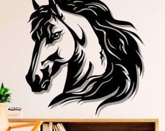 Horse Head Dxf Svg Png Files , Horse Wall Art Decor , Horses , Design ...