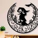 Witch Dxf Svg Png Files , Mystical , Witch Bat Moon Wall Art Cut File ...