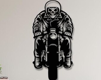 Rider Svg Dxf Png Files , Laser Cut File , Skeleton Riding Motorcycle ...