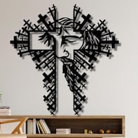 Jesus Dxf Svg Png Files Jesus Cross Religion Religious Wall Art , Cut ...