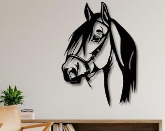 Horse, Cowboy Dxf , Svg , Png , Files , Horse , Head , Face , Wall ...