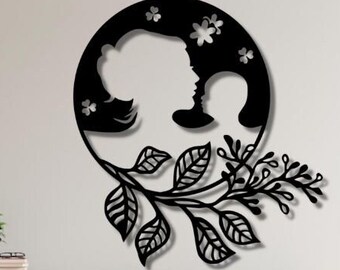 Mother Svg Dxf Png Files Laser Cut File Mom Child Baby Wall Art Mothers ...