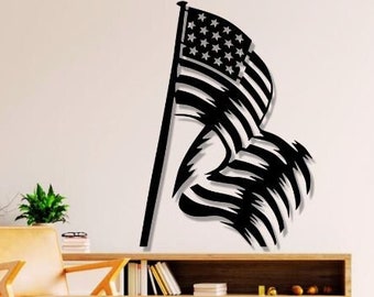 American Flag Waving Dxf Svg - Etsy