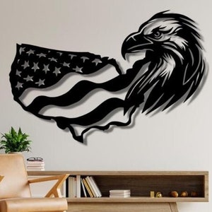 American Flag Eagle Dxf Svg Png Files American America Flag Eagle ...