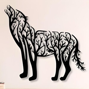 Wolf Tree Dxf , Svg , Png , Files , Wolf , Tree , Trees , Wall , Art ...
