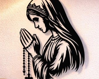 Virgin Mary Wall Art Decor Vector File for Laser Cutting , Plasma ...