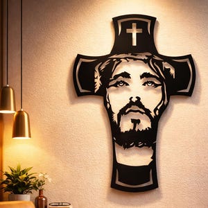 Jesus Cross Metal Wall Art, CNC Laser Cut Files (svg, Dxf, Png) - Etsy