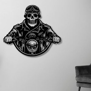 Crazy Biker Dxf , Svg , Png , Files , Wall Art File , Crazy , Skull ...