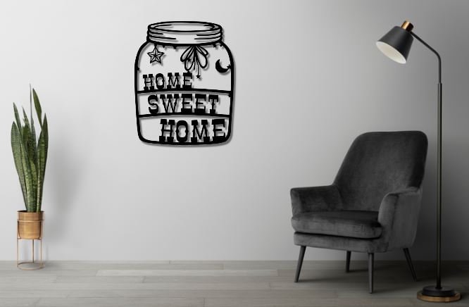 Sweet Home Dxf Svg Png Files Ornament Kitchen Family House Glass Wall ...