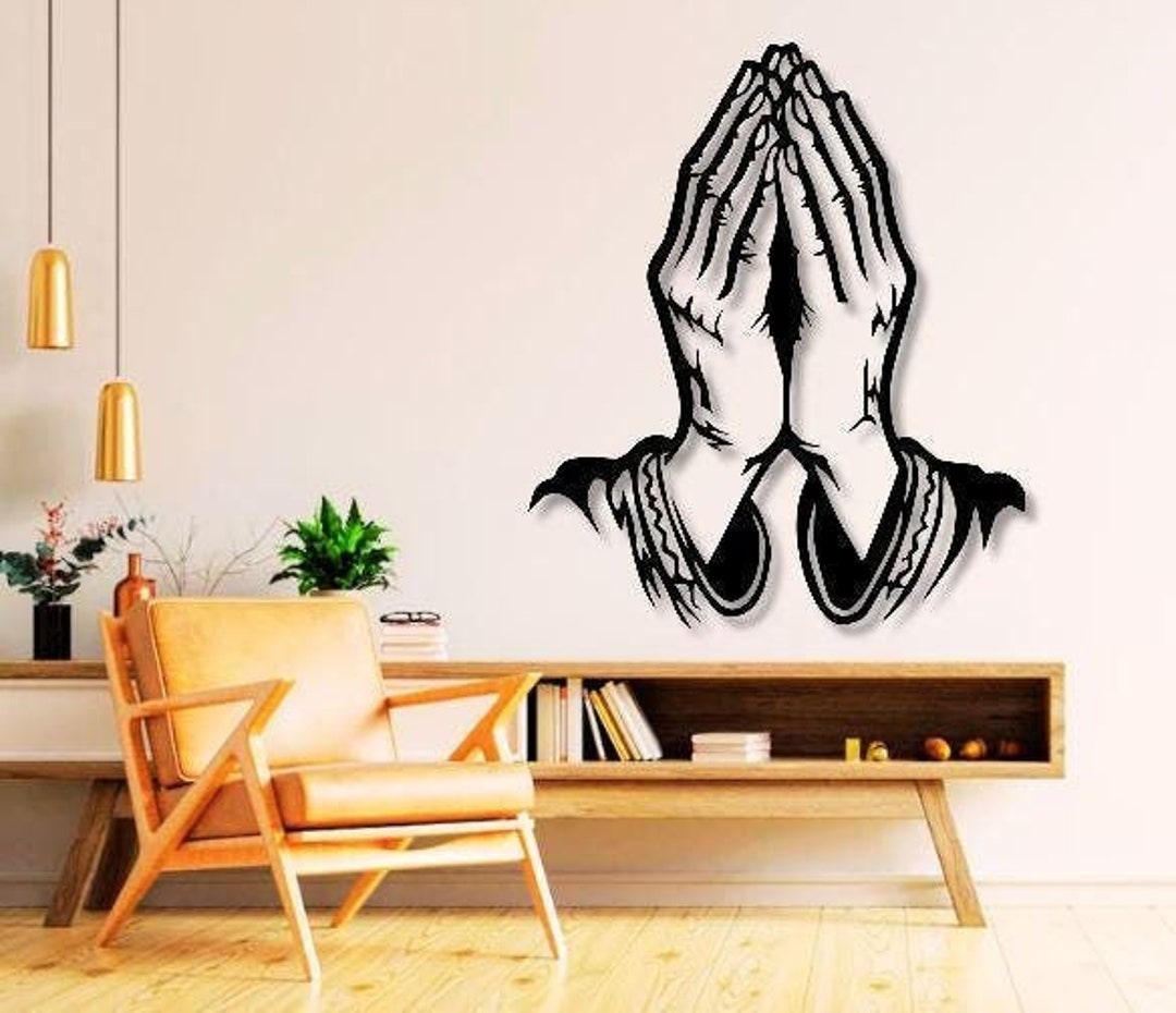Praying Hands Dxf Svg Png Files Pray Laser Cut File Vectorel Cutting ...
