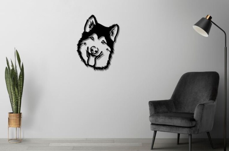 Husky Dxf Svg Png Files Husky Dog Wall Art Cut - Etsy