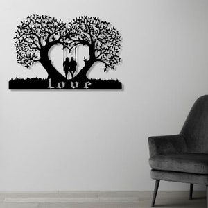 Love Dxf Svg Png Files , Love , Wall Decor , Trees , Heart , Valentines ...