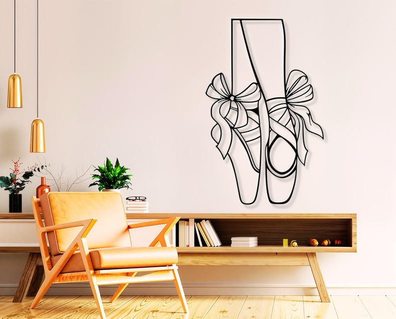 Ballerina Dxf Svg Png Files Ballet Slipper Wall Art Cut Vector for Cnc ...