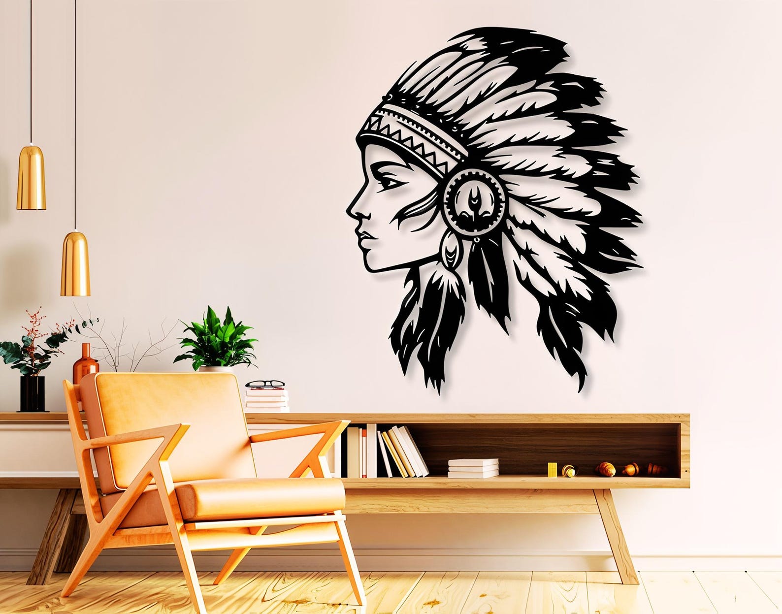 Indian Girl Dxf Svg Png Files Native American Chief Vector Art Cut File ...