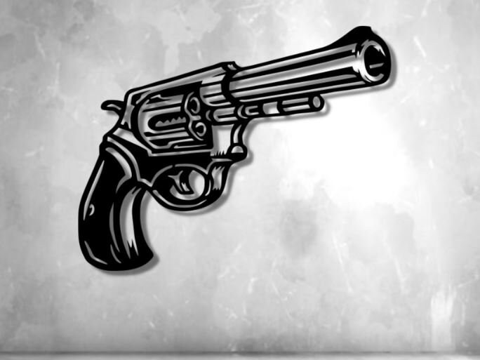 Revolver Dxf Svg Png Files Revolver Gun Wall Art - Etsy Australia