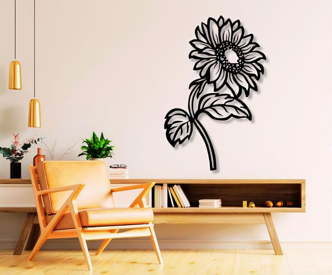 Sunflower Dxf Svg Png Files Flower Floral Cut File Stencil Wall , Art ...