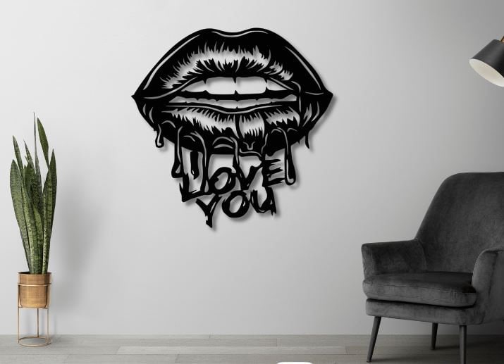 Love Dxf Svg Png Files I Love You Wall Art Laser - Etsy