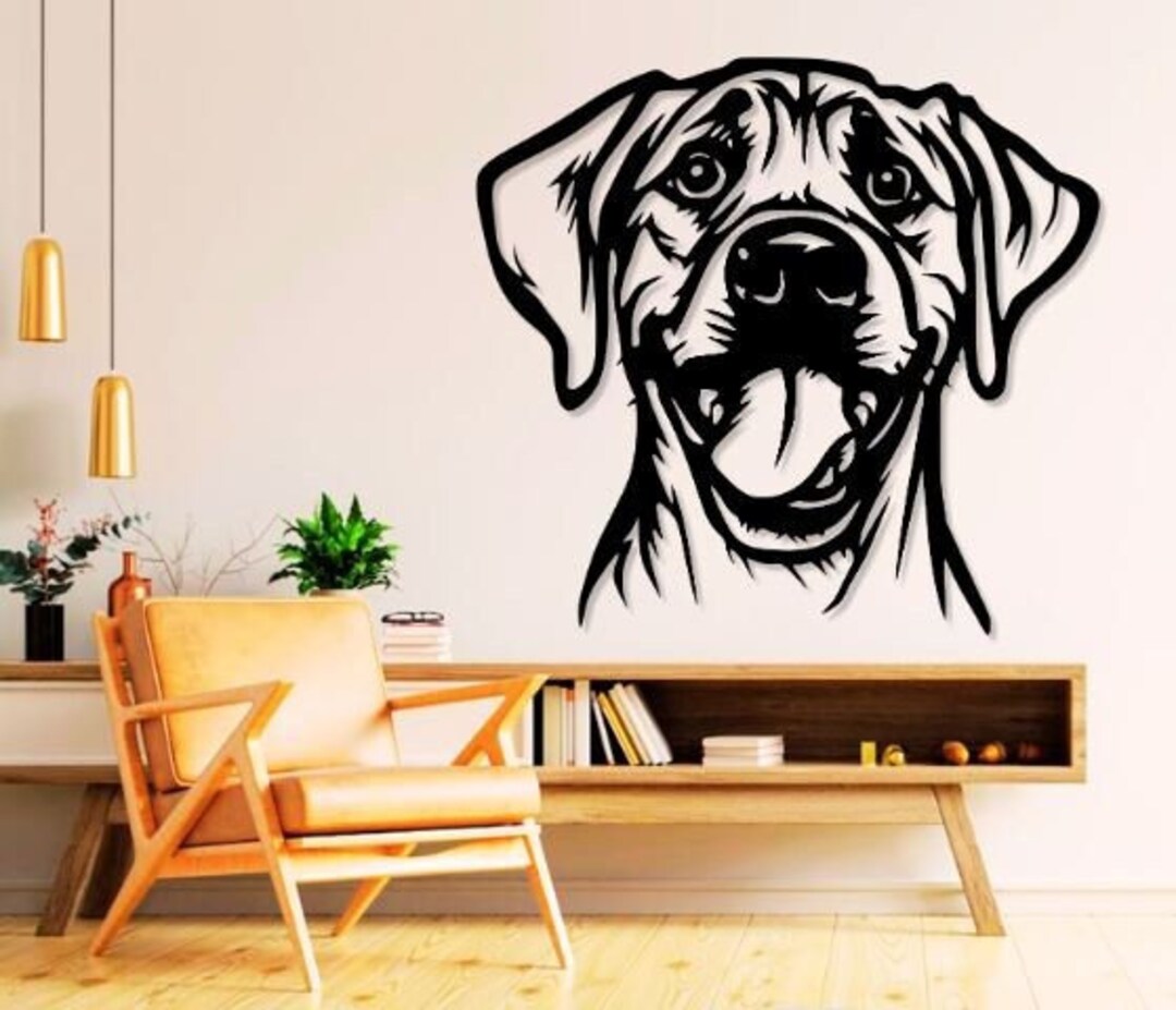 Labrador Retriever Dxf Svg Files , Playful , Dog , Face , Wall Art ...