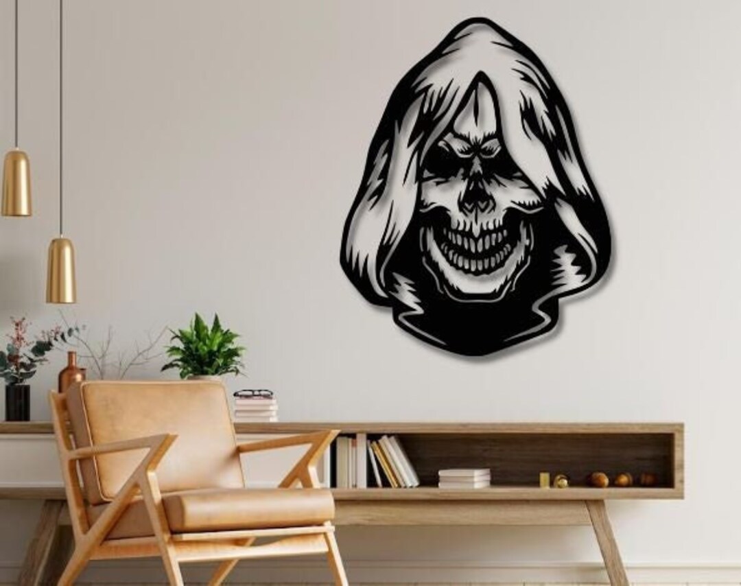 Skull Hood Dxf , Svg , Png , Files Wall Art , Laser Cut , Skull , Hood ...