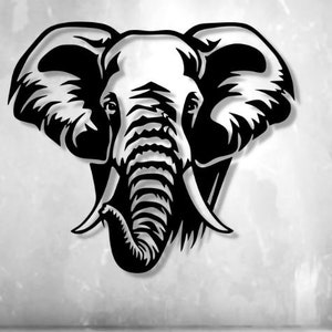 Elephant Dxf Svg Png Files Elephants Wall Art Face Cut File for Cnc ...