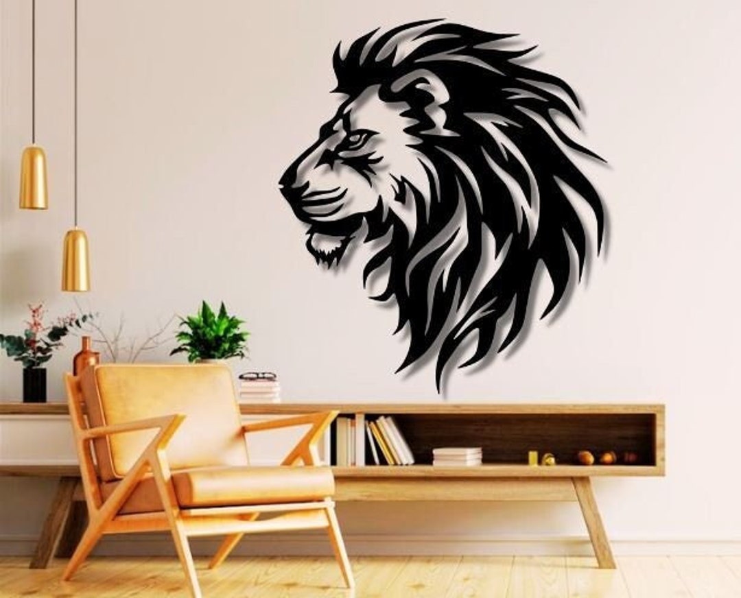 Lion Dxf , Svg , Png , Files , Lion , Face , Head , Wall , Art , Cut ...