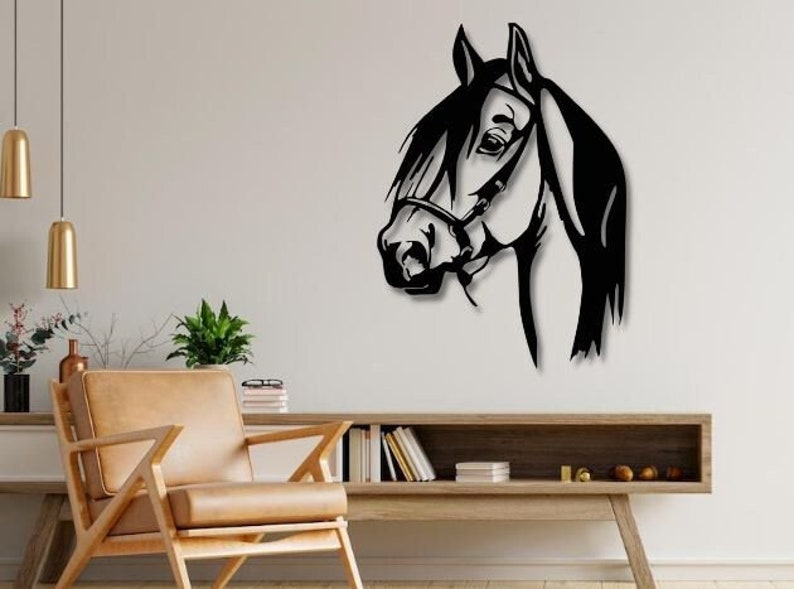 Cheval Dxf Svg Png Fichiers Cheval Art mural Tête - Etsy France