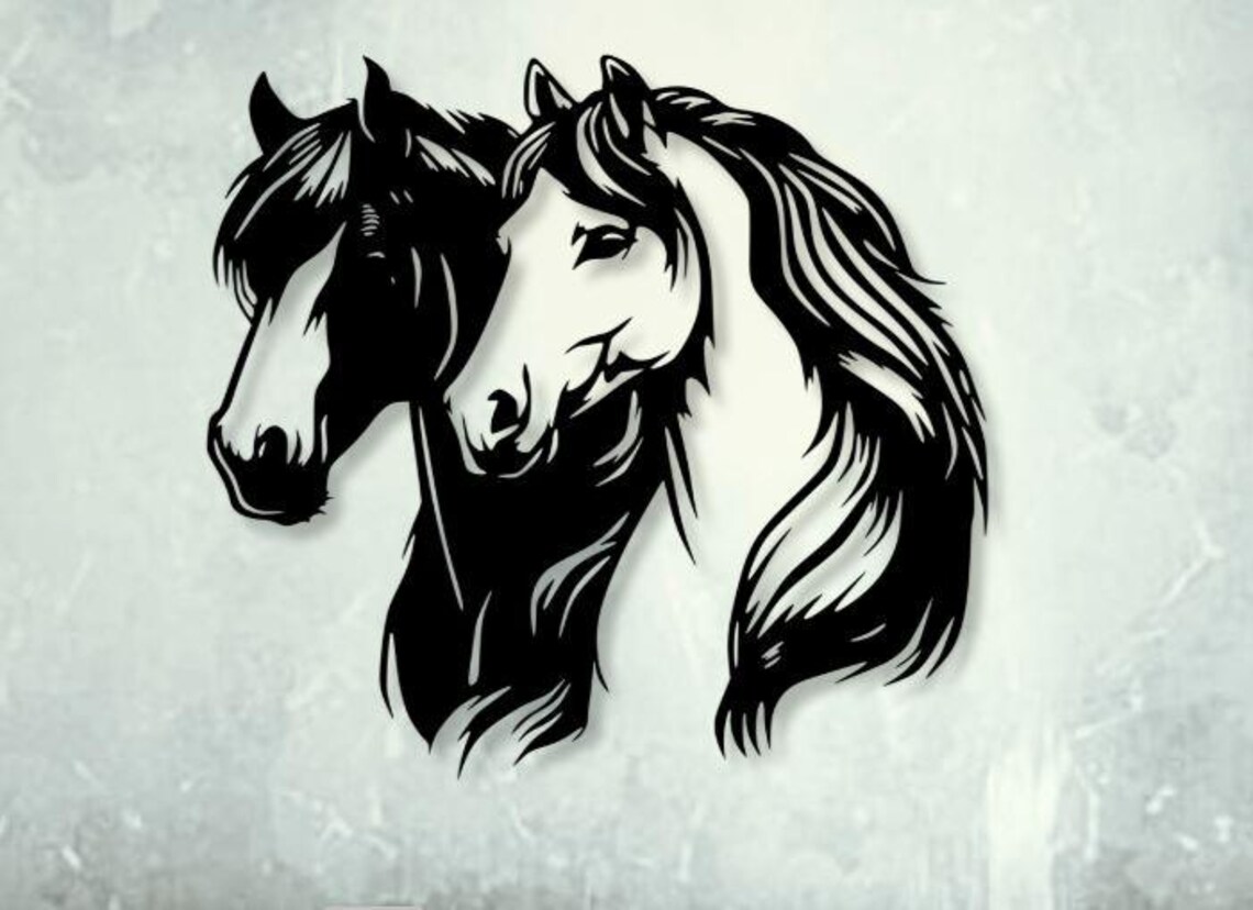 Archivos SVG, DXF y PNG de caballos. Diseño de caballo. Arte vectorial ...