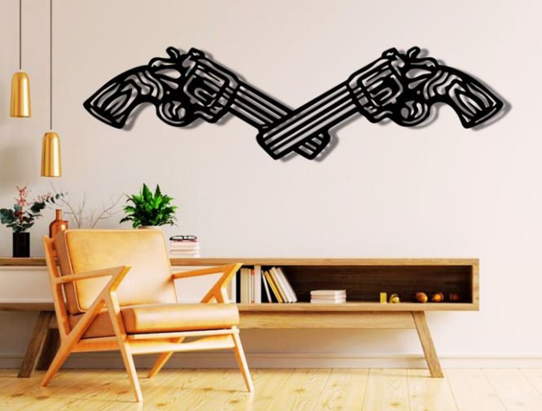 Crossed Revolvers Dxf , Svg , Png , Files , Crossed , Pistol , Gun ...