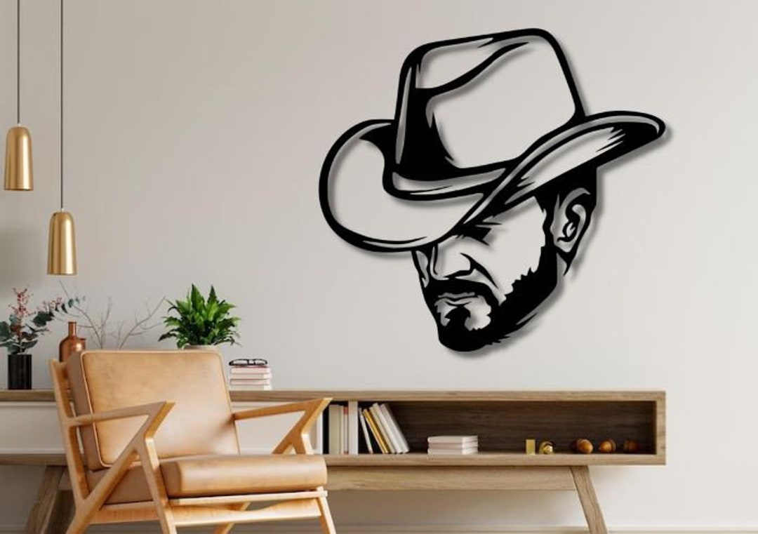 Cowboy Dxf , Svg , Png , Files , Cowboy , Face , Hat , Wild , West ...