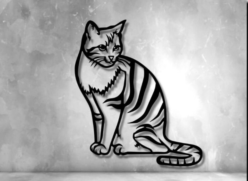 Cat Dxf Svg Png Files Cat Wall Art Cut File - Etsy Canada