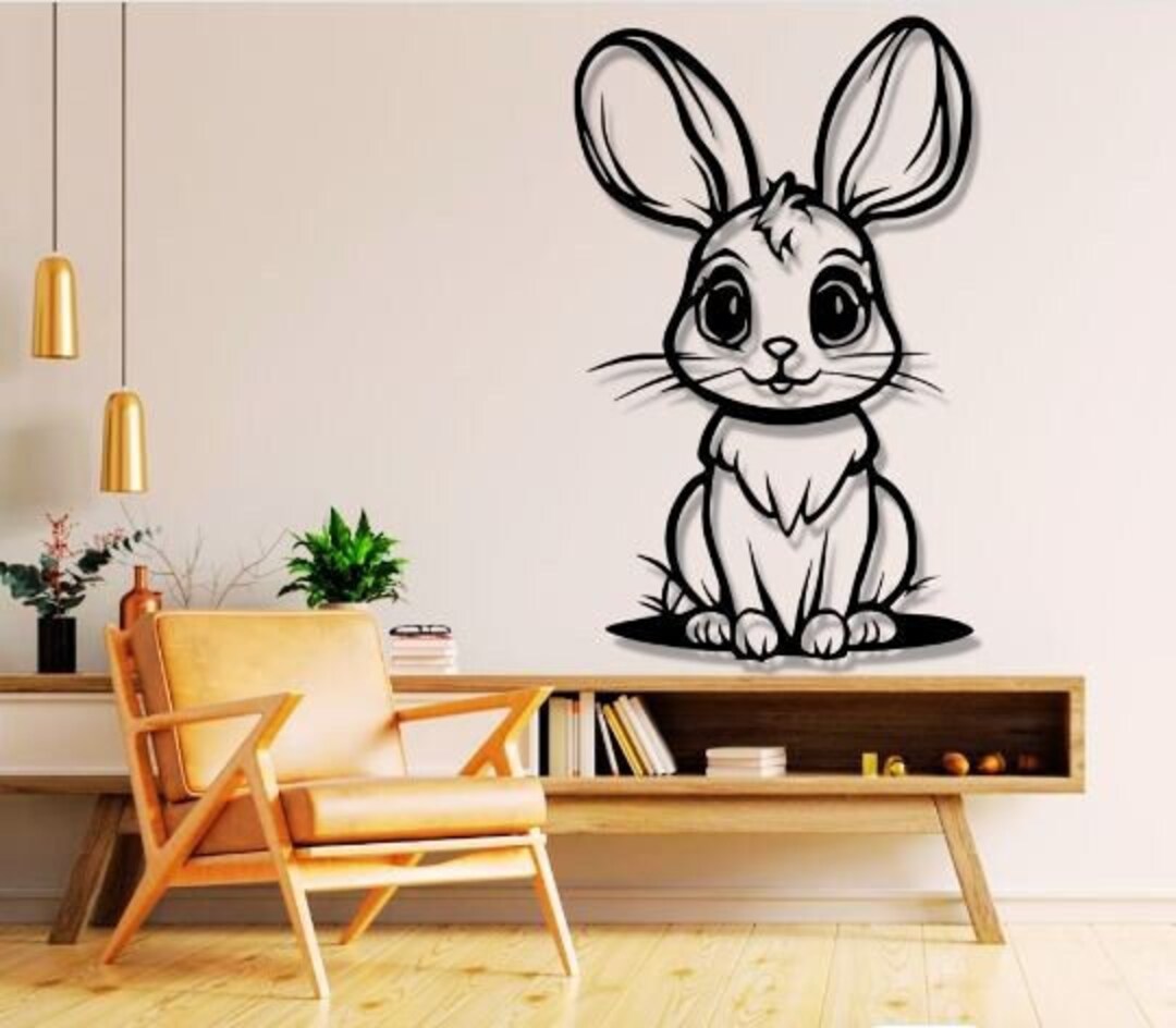 Easter Rabbit Dxf Svg Png Files Bunny Rabbit Happy Easter Spring Wall ...