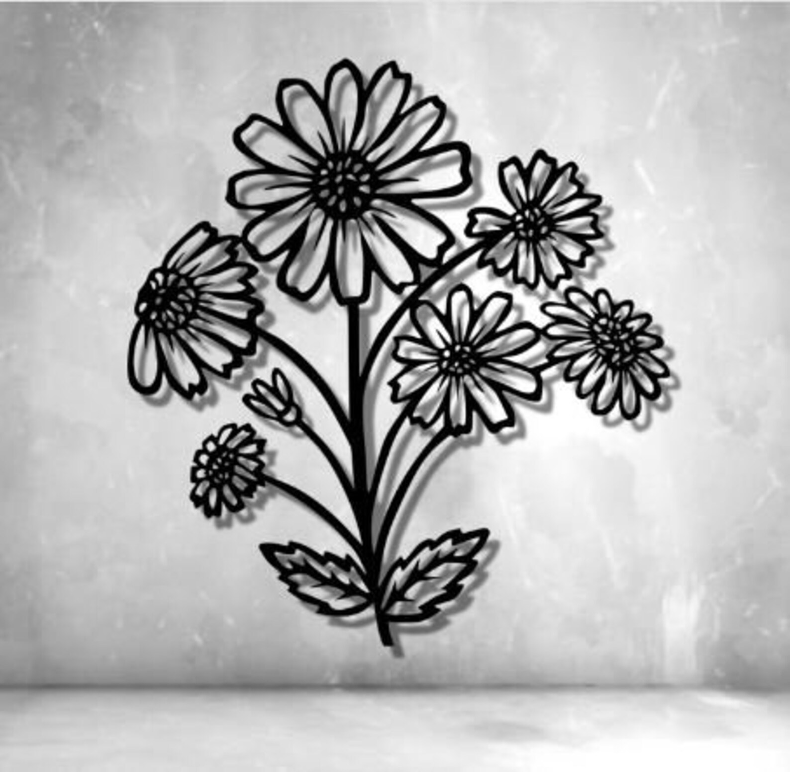 Daisy Metal Wall Art Files, CNC Laser Cut (svg, Dxf, Png) - Etsy