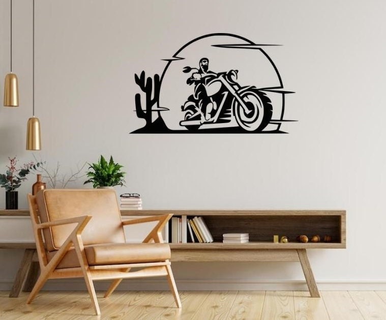 Motorcycle Dxf Svg Png Files Laser Cut Biker - Etsy