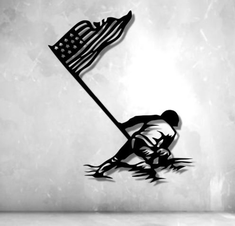 Flag Soldier Dxf Svg Png Files Indepence Day 4th - Etsy