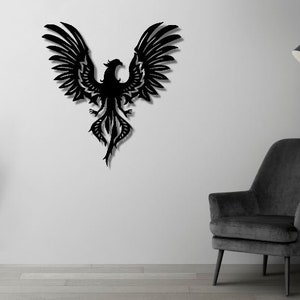 Phoenix Dxf Svg Png Files Wings Rising Bird Vectorel , Cut , File , for ...