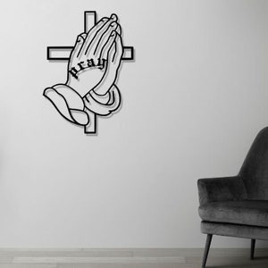 Pray Dxf Svg Png Files Cross Praying Christian Hand - Etsy