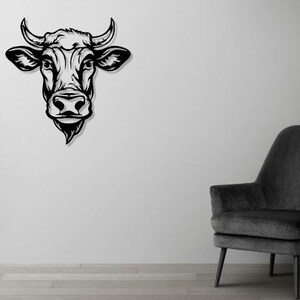 Cow Dxf Svg Png Files Cows Head Face Wall Art Cut File Farm Farmer ...