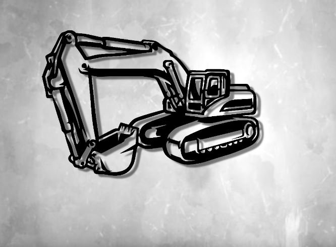 Excavator Dxf , Svg , Png , Files , Excavator , Construction , Heavy ...