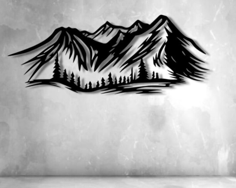Mountain Scene Metal Wall Art Files, CNC Laser Cut (svg, Dxf, Png) - Etsy