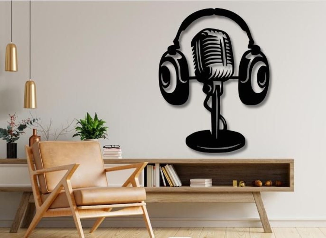Vintage Microphone Dxf , Svg , Png , Files , Microphone , Headphone ...