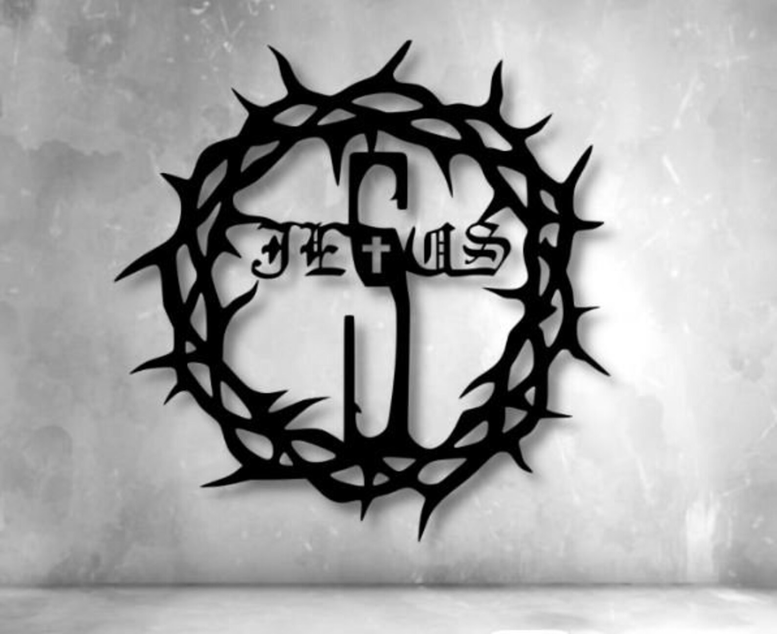 Crucifixion and Thorn Crown Wall Art Files (SVG, DXF, PNG) - Etsy