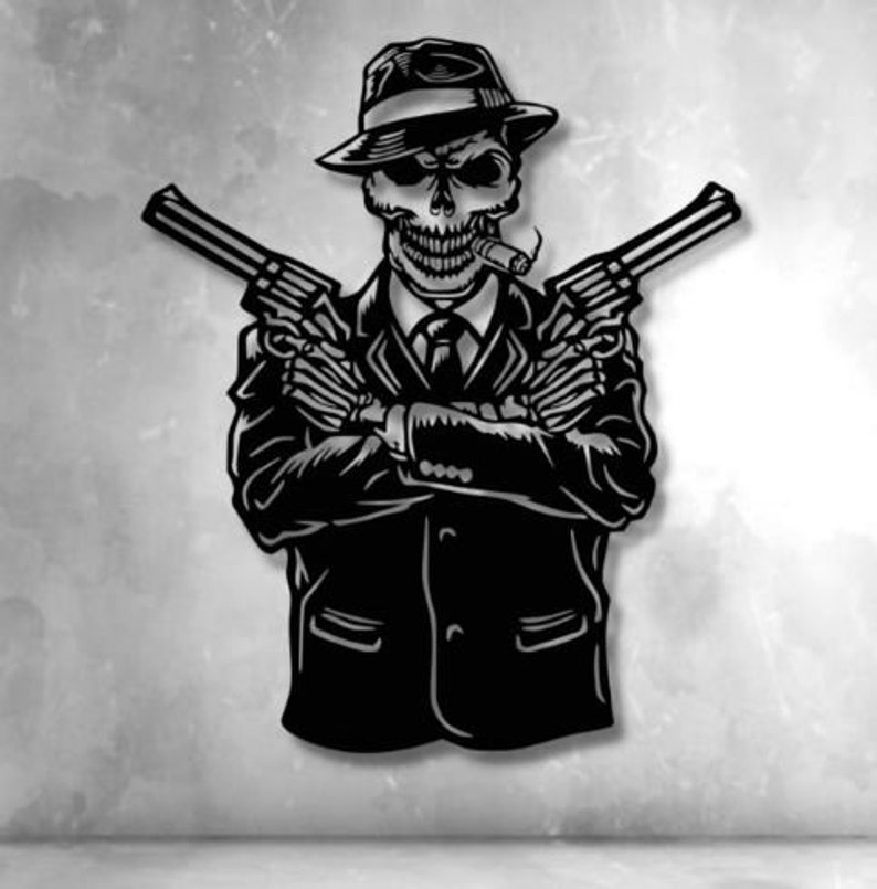 Mafia Dxf Svg Png Files Mafia Skull Skeleton - Etsy