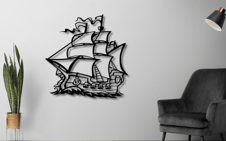 Vintage Ship Dxf Svg Png Files Pirates Ship - Etsy