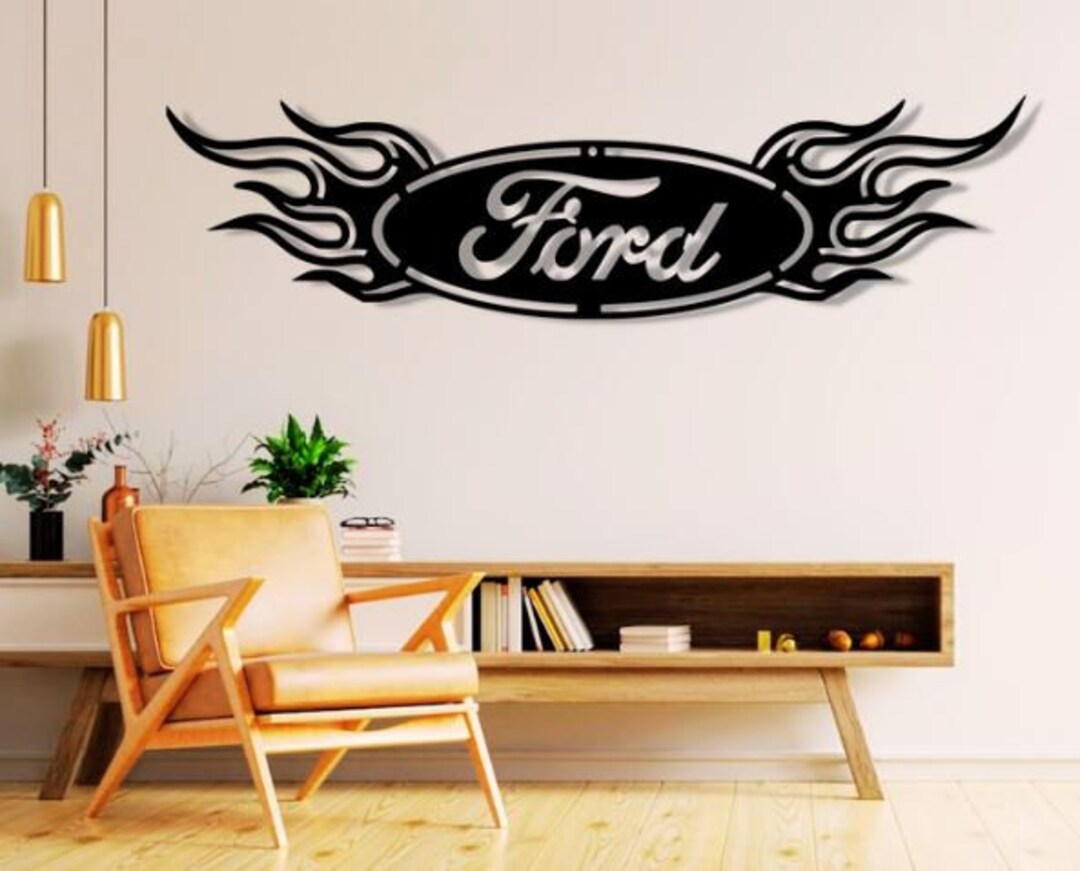 Ford Dxf Svg Png Files , Fire Design , Flame , Ford , Vintage Wall ...