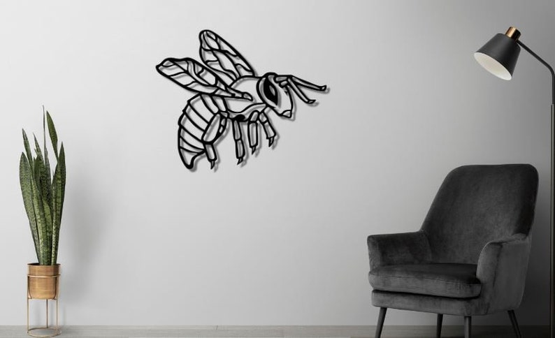 Archivos de arte mural de abejas en metal (corte CNC, plasma, láser ...