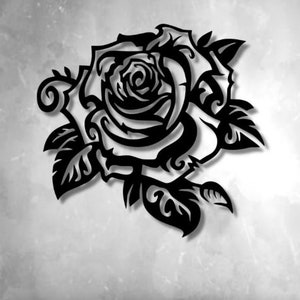 Rose Dxf , Svg , Png , Files , Rose , Wall , Art , Cut , File , Flower ...